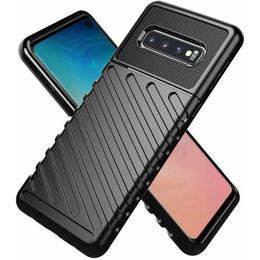 MARKENLOS Cofi1453® Hybrid Armor Etui SchutzHülle Thunder Case Bumper Cover Handyhülle Matt Hülle Robust Rutschfest kompatibel mit Samsung Galaxy S10 Lite