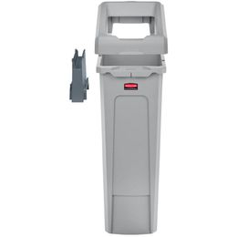Rubbermaid Slim Jim-Behälter Starter Set mit offenem Deckel & Einrastverbinder 87 Liter, HxBxT 87x30,5x54,6cm Polyethylen Grau - Grau