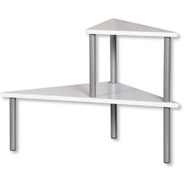Kesper - 2-etagiges Küchenregal Küchen-Eckregal, Metall, 53 x 38 x 38 cm Weiß