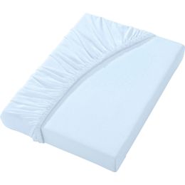 w&auml;schepur unisex Spannbetttuch hellblau, Gr&ouml;&szlig;e 1 St. 90x190 - 100x200 cm
