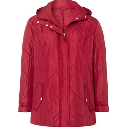 Damen Jacke mit Rippb&uuml;ndchen als Windschutz rot, Gr&ouml;&szlig;e 46