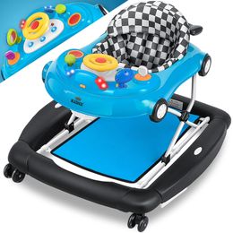 Kidiz® 4in1 Lauflernhilfe Babywalker Spiel- und Lauflernwagen Gehfrei - Schaukelfunktion Babywippe mit Rollen, Licht, Musik ,Spielecenter Esstisch Laufstuhl Laufhilfe babys ab 6 Monaten Klappbar