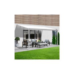 Home Deluxe Terrassenüberdachung SOLIS - 312 x 303 x 226 / 278 cm Weiß