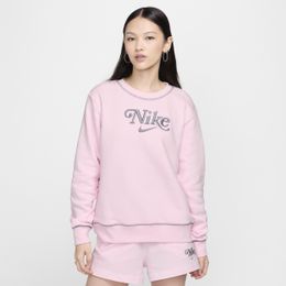 Nike Sportswear Fleece-Sweatshirt mit Rundhalsausschnitt für Damen - Pink