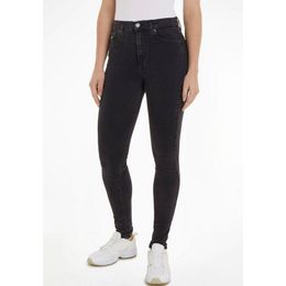 Tommy Jeans Skinny-fit-Jeans Jeans SYLVIA HR SSKN CG4 mit Logobadge und Labelflags, schwarz