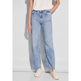 Street One High-waist-Jeans in hellblauer Waschung, blau