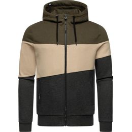 Ragwear Kapuzensweatjacke Trien Herren Basic Sweatjacke mit Kapuze, gelb|grün