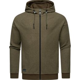 Ragwear Kapuzensweatjacke Dreyner Herren Basic Sweatjacke mit Kapuze, grün