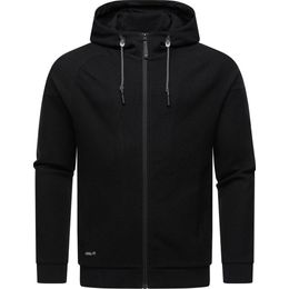 Ragwear Kapuzensweatjacke Dreyner Herren Basic Sweatjacke mit Kapuze, schwarz