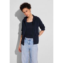 Street One Kapuzensweatjacke mit 3/4 Arm, blau