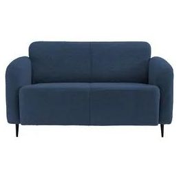2-Sitzer-Sofa Marone Blau Teddystoff
