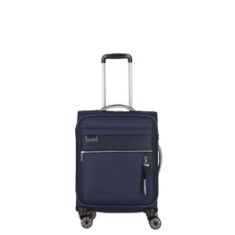 Travelite 4-Rollen-Trolley, Weichgepäck, Emblem, Anhänger, uni, 55 cm, blau
