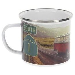 VW Collection by BRISA VW Collection Emaille Tasse "HIGHWAY 1 - 500ml - mit Edelstahlrand