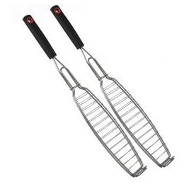 CONTINENTA Fischhalter f√or Grill- Fischklammer - Fischzange - Edelstahl Fischbr√§ter - L: 58cm - 2er Set