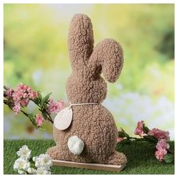 MARELIDA Hase Teddy - Dekofigur - Pl√oschhase mit Knickohr - Fr√ohlingsdeko - Ostern - H: 43cm - braun