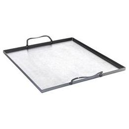 ALLGRILL Edelstahl Grillwanne mit 2 Griffen, 31x27x1cm - Plancha Pfanne