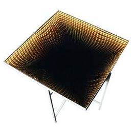 MARELIDA LED Tisch WARP - eckig - Endlos Optik - Infinity Spiegeltisch mit LED - L: 47,5cm - Batterie - Timer