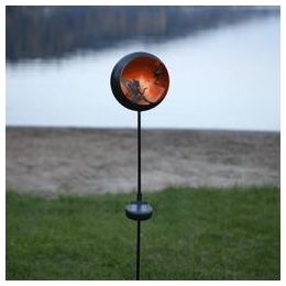 LED Solarstab "Fee"- schwarz - amber LED - innen beleuchtete Kugel - H: 76cm - D√§mmerungssensor