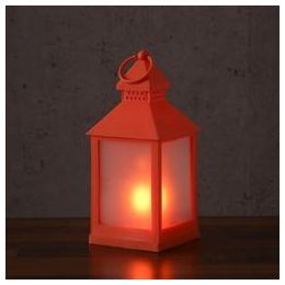 MARELIDA LED Laterne - mit Flammeneffekt - flackernde LED - H: 24cm - Batteriebetrieb - orange