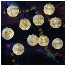 MARELIDA LED Solar Lichterkette LAMPION - Sonne und Blumen Motiv - 10 LED - L: 4,5m - Sensor - gelb