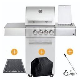 ALLGRILL CHEF Paket S1 Backburner Seitenkocher GRATIS: Cover, Grillplatte, Spie√ü