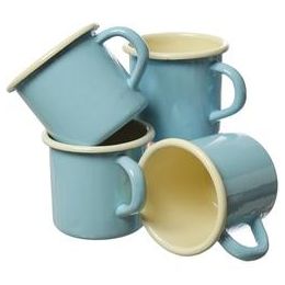 MARELIDA Kr√oger Becher - Blechbecher emailliert - D: 8cm - 0,35L - pastellblau, creme - 4 St√ock