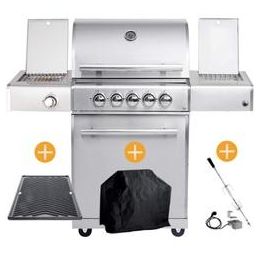 ALLGRILL CHEF Paket M2 Backburner Seitenkocher Steakzone GRATIS: Cover, Grillplatte, Spie√ü