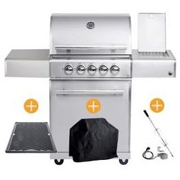 ALLGRILL CHEF Paket M1 Backburner Seitenkocher GRATIS: Cover, Grillplatte, Spie√ü