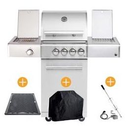 ALLGRILL CHEF Paket S2 Backburner Seitenkocher Steakzone GRATIS: Cover, Grillplatte, Spie√ü