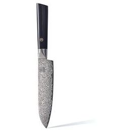 zayiko Damastmesser BLACK EDITION "kleines Santokumesser" - Pakkaholz - VG-10 Stahlkern