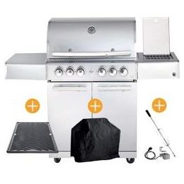 ALLGRILL CHEF Paket L1 Backburner Seitenkocher GRATIS: Cover, Grillplatte, Spie√ü