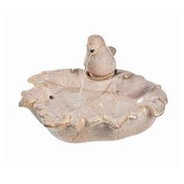 MARELIDA Brunnen - Gartenbrunnen mit Vogel - Keramik - H: 21cm - Au√üen - natur