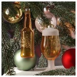 MARELIDA Weihnachtsbaumschmuck BIER - Glas - Flasche und Trinkglas - inkl. Aufh√§nger - 2er Set