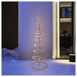 MARELIDA LED Lichterbaum mit Sternspitze - Spiral Weihnachtsbaum - 100 warmwei√üe LED - H: 1,2m - f√or Au√üen