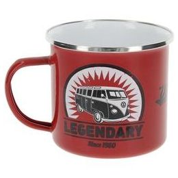 VW Collection by BRISA VW Collection Emaille Tasse "VINTAGE LOGO RED - 500ml - mit Edelstahlrand