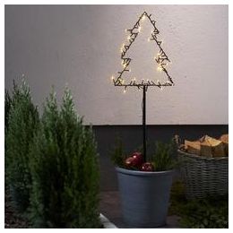 LED Lichterbaum Spiky - stehend - H: 90cm - 60 warmwei√üe LED - Timer - Batterie - Outdoor - schwarz