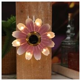 MARELIDA LED Solar Blume - h√§ngend - Metall - 6 warmwei√üe LED - H: 14cm - Lichtsensor - rosa