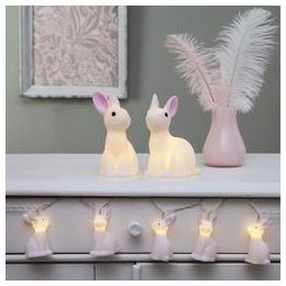 MARELIDA LED Lichterkette Bunny - 10 wei√üe H√§schen mit warmwei√üen LED - 1,35m - Batterie - Timer