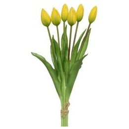 MARELIDA Tulpenbund mit 6 Bl√oten - Kunstblumen - H: 40cm - gelb