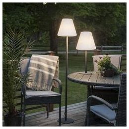 Garten-Beistelllampe/Tischlampe - H: 60cm - wei√üer 28cm Lampenschirm - E27 Fassung - Outdoor