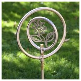 MARELIDA Gartenstecker BLUME - Rasensprenger - Wasserspiel - Edelstahl - rotierend - H: 104,5cm - silber