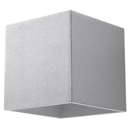 UP Down Wandlampe Innen Up and Down Wandleuchten Wandleuchte Cube, Lichteffekt Aluminium grau, 1x G9, L 10 cm, Esszimmer