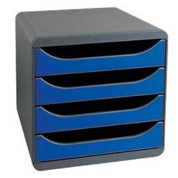 Exacompta Schubladenbox Classic 31082D Schwarz, Blau 34,7 x 26,7 x 27,8 cm