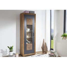 Vitrine Sheesham 66x40x201 gebeizt TURIN #01