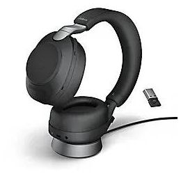 Jabra Headset Evolve2 85 Verkabelt / Kabellos Stereo Über das Ohr, Kopfbügel Geräuschunterdrücker: Ja Bluetooth, 3.5 mm Klinke Schwarz 28599-989-989