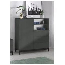 Highboard Inosign "Metis" Sideboards Gr. B/H/T: 110cm x 112cm x 40cm, grau (anthrazit hochglanz) Breite 110 cm