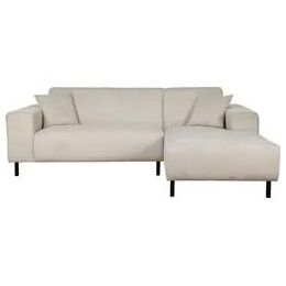 Ecksofa Home Affaire "ARROS L-Form" Sofas Gr. B/H/T: 235cm x 81cm x 163cm, Cord, Recamiere rechts, beige (creme) incl. loser Zierkissen, Maße BTH: 23516381 cm, auch in Cord