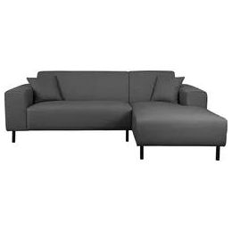 Ecksofa Home Affaire "ARROS L-Form" Sofas Gr. B/H/T: 235cm x 81cm x 163cm, Struktur fein, Recamiere rechts, grau (anthrazit) incl. loser Zierkissen, Maße BTH: 23516381 cm, auch in Cord