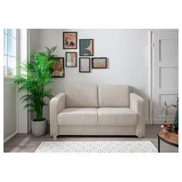 Schlafsofa Inosign "Mia" Sofas Gr. B/H/T: 159cm x 88cm x 87cm, Cord, beige