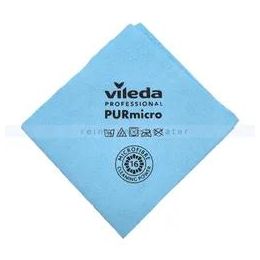 Microfasertuch Vileda PURmicro Active 38 x 35cm blau PUR beschichtet, leistungsstark & gute Flüssigkeitsaufnahme